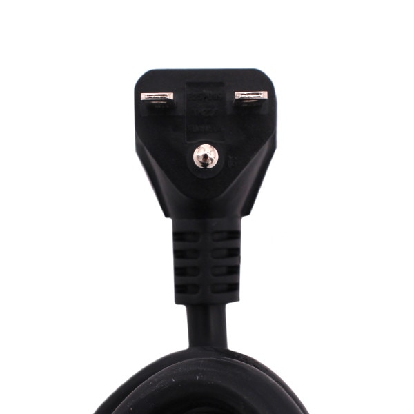 Right Angle Power Cord w/ Plug -230v 118" (3M) 14/3 SJT Black